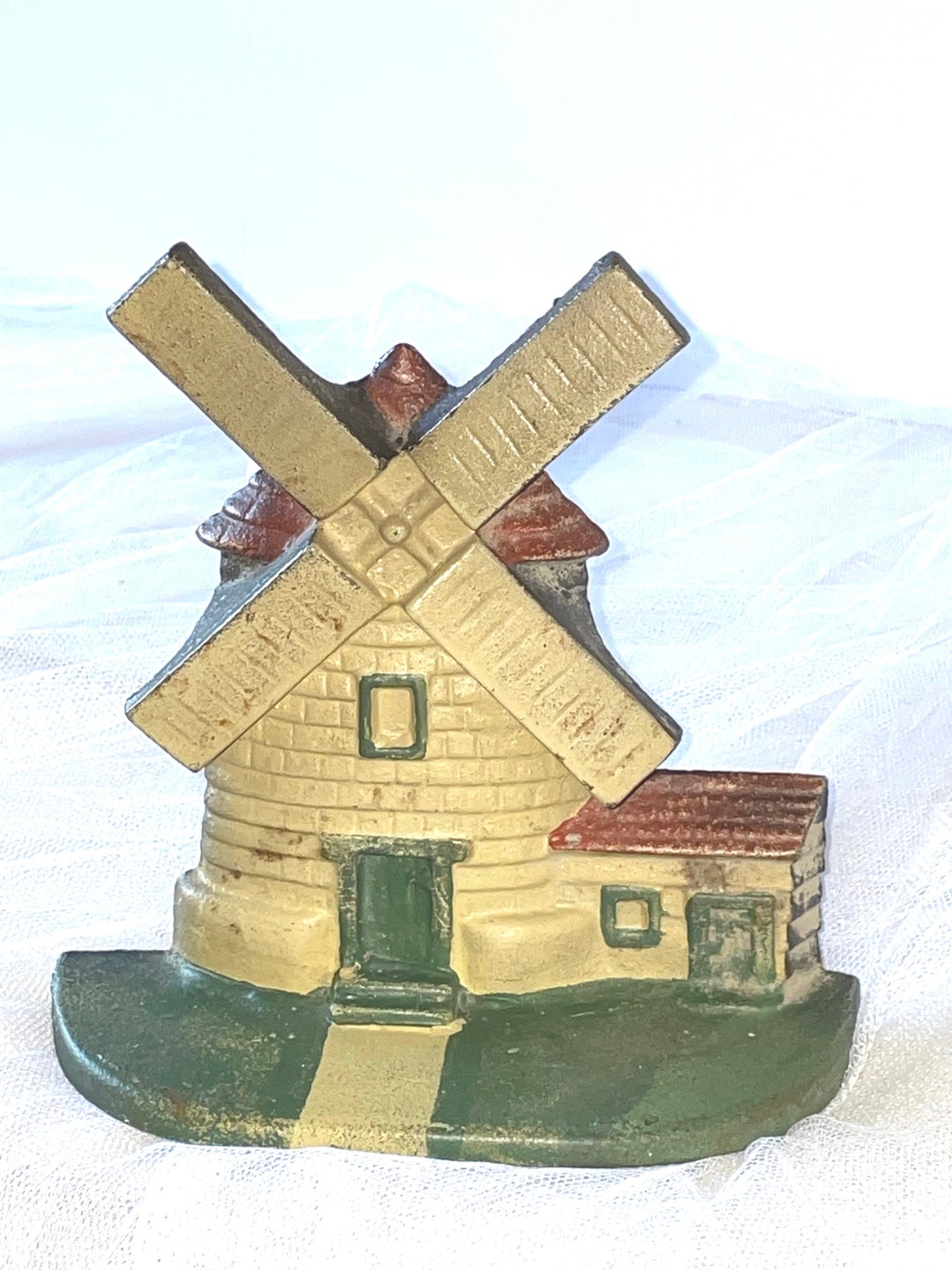 Vintage Cast Iron Windmill Door Stop, 1950-60s, Home Decor, Heavy ...