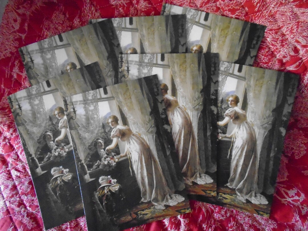 Pack of 9 Vintage Victorian Valentine Reproduction Art Cards, 5 by 7 ...