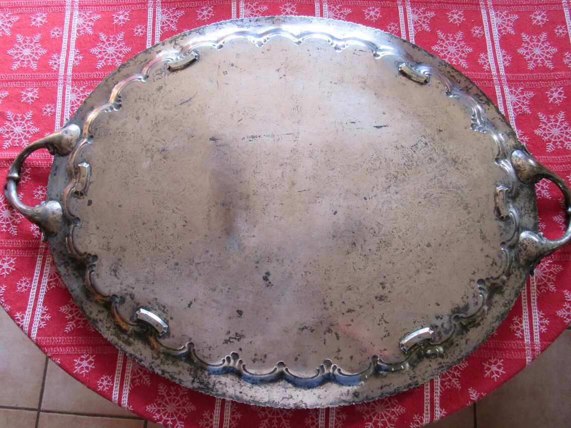 Vintage Very Large Brass Tray 35 Long 23 & | Etsy