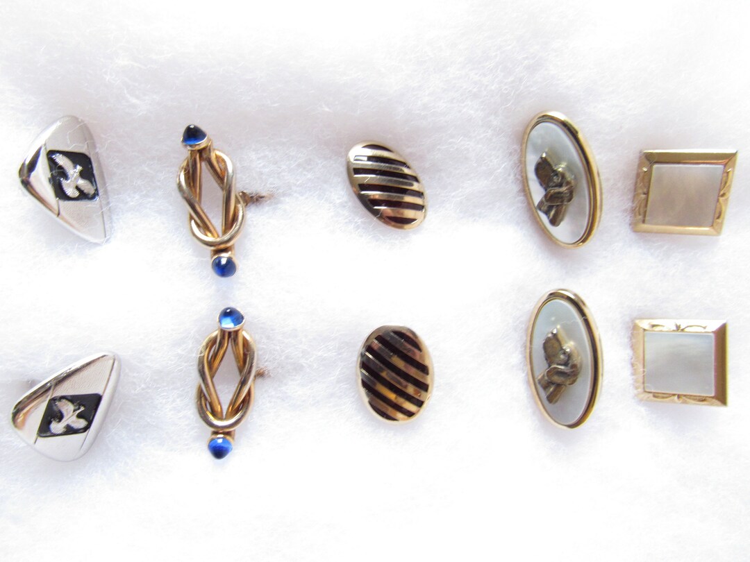 Five Vintage Pairs of Cufflinks, 3 Pairs Swank, 1 Pair Anson, 1 Pair ...