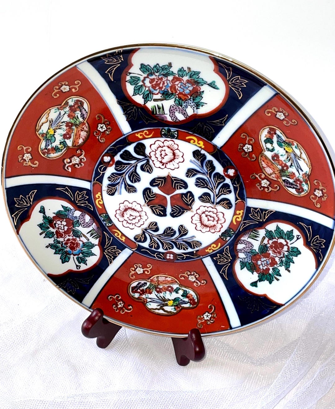 Vintage Asian Decorative Plate, Japanese Imari, Signed Golden Imari ...