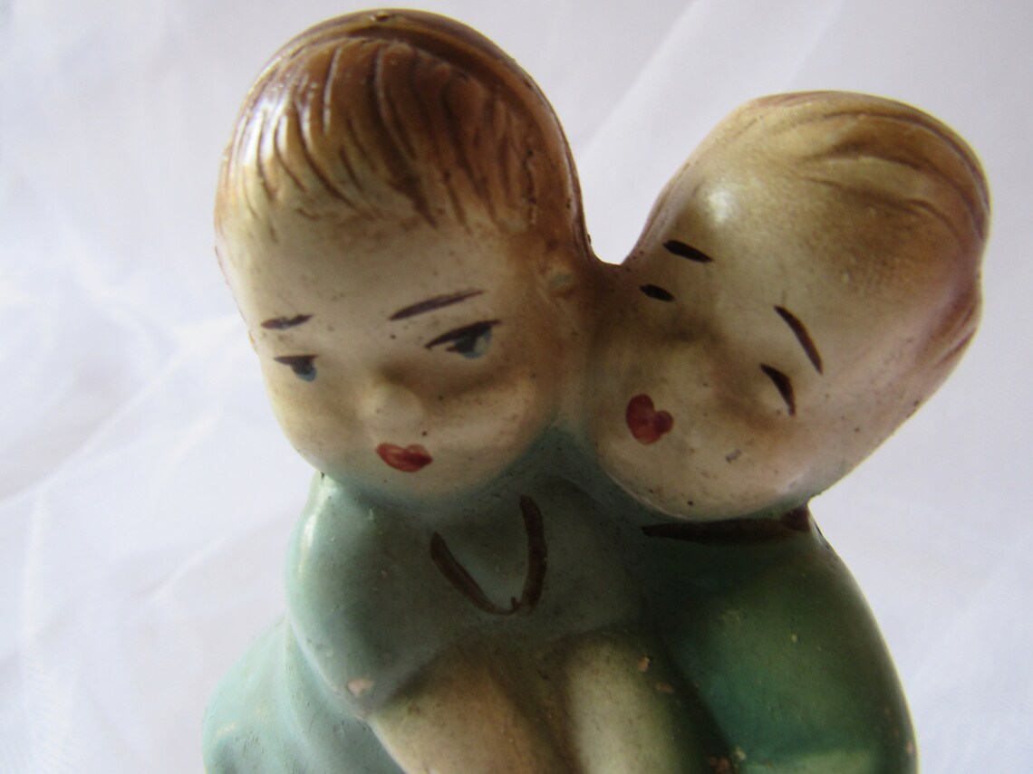 Vtg Chalk Figurine Children Hugging Hand Painted 5 & - Etsy