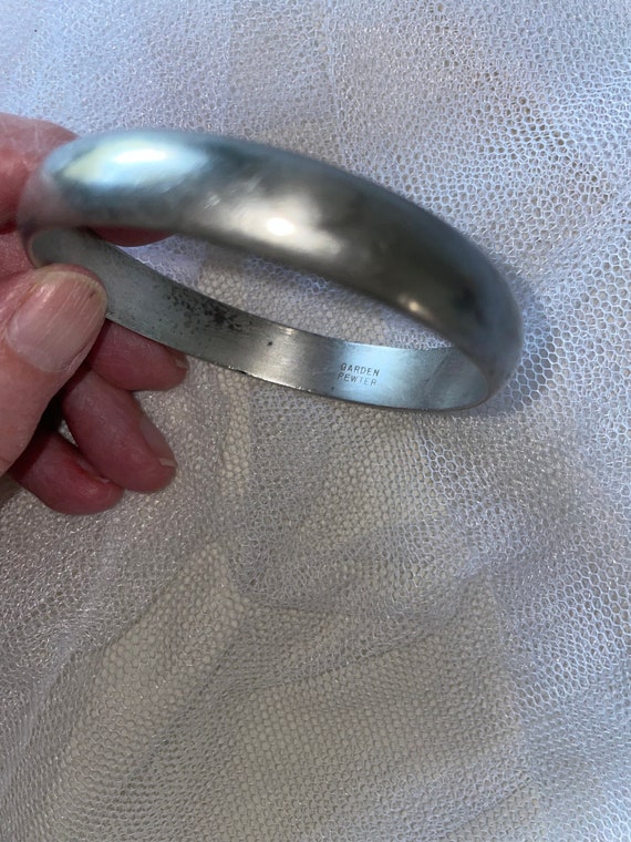 Vintage Pewter Pewter Bangle 2 3 4 Diameter Bangle Style GARDEN Pewter 1 2 Wide Minimalist Modernist Simplicity Etsy