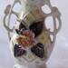 Vintage Bud Vase White Urn Style Blue Leaves Pink Flowers - Etsy