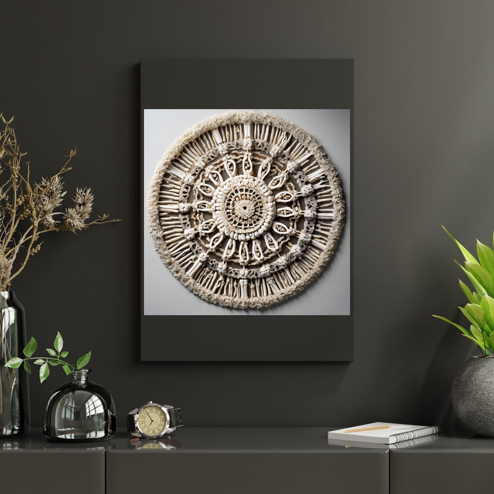 Tribal Bones Mandala: A Unique Ai-generated Art Print for the Fearless ...