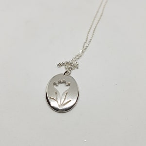 Crocus Flower Necklace, Sterling Silver Pendant, Spring Jewellery ...