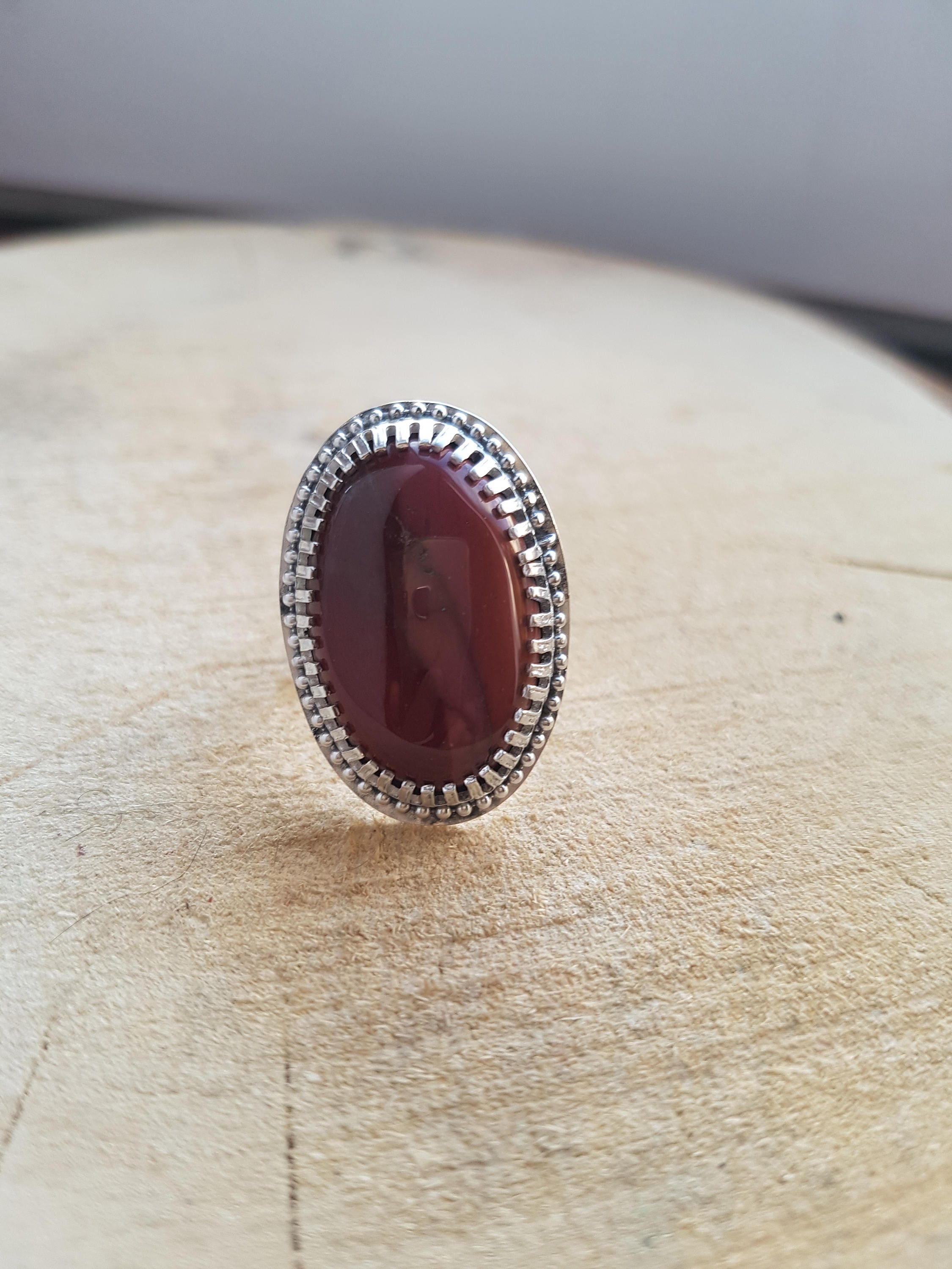 Mookaite Ring Sterling Silver Mookaite Gemstone Ring - Etsy UK