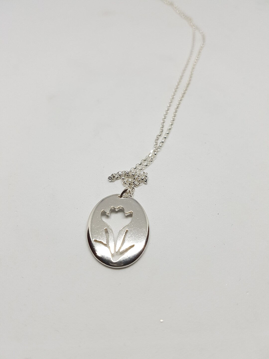 Crocus Flower Necklace, Sterling Silver Pendant, Spring Jewellery ...