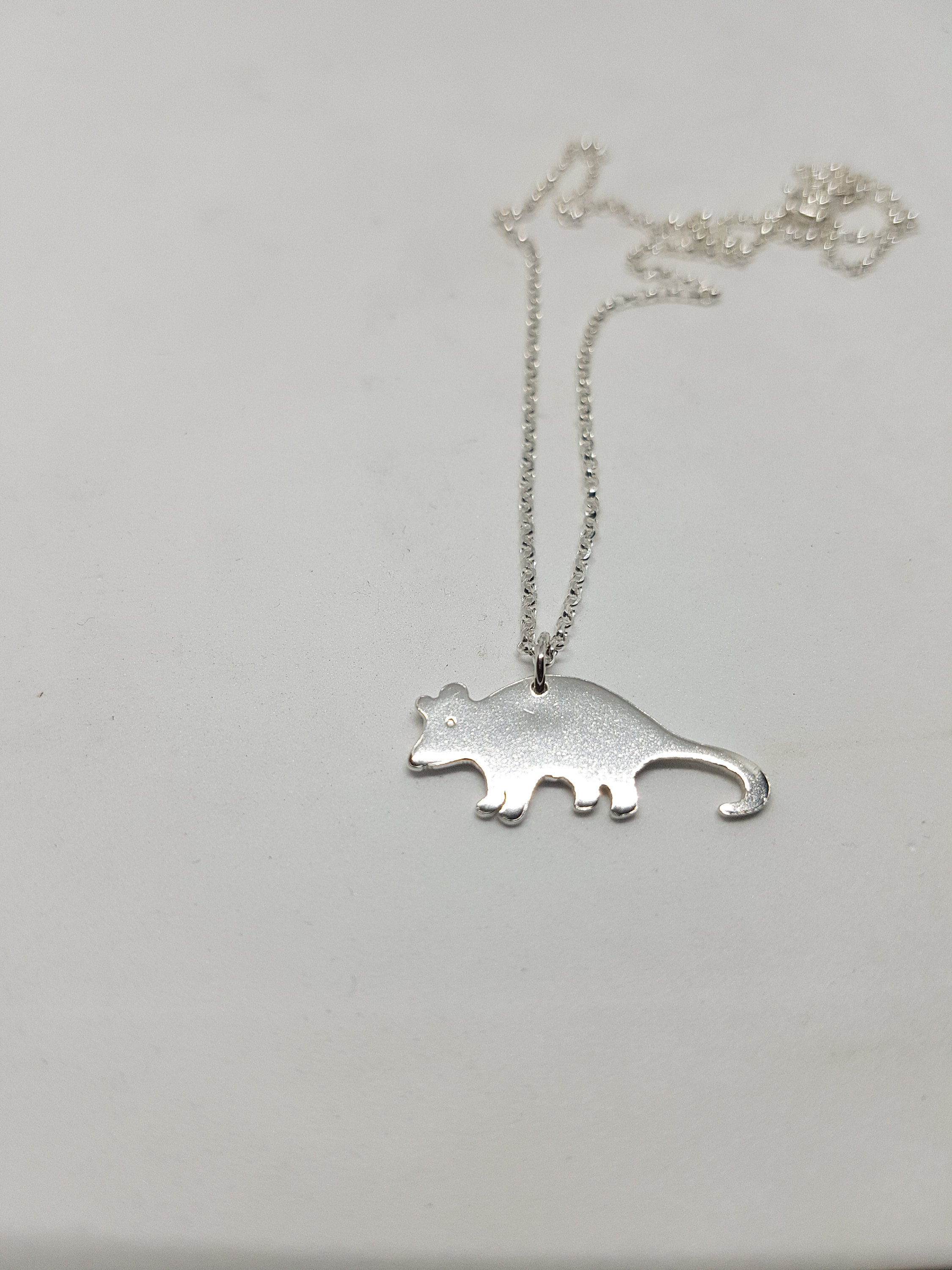 Opossum Necklace in Sterling Silver, Animal Jewellery - Etsy