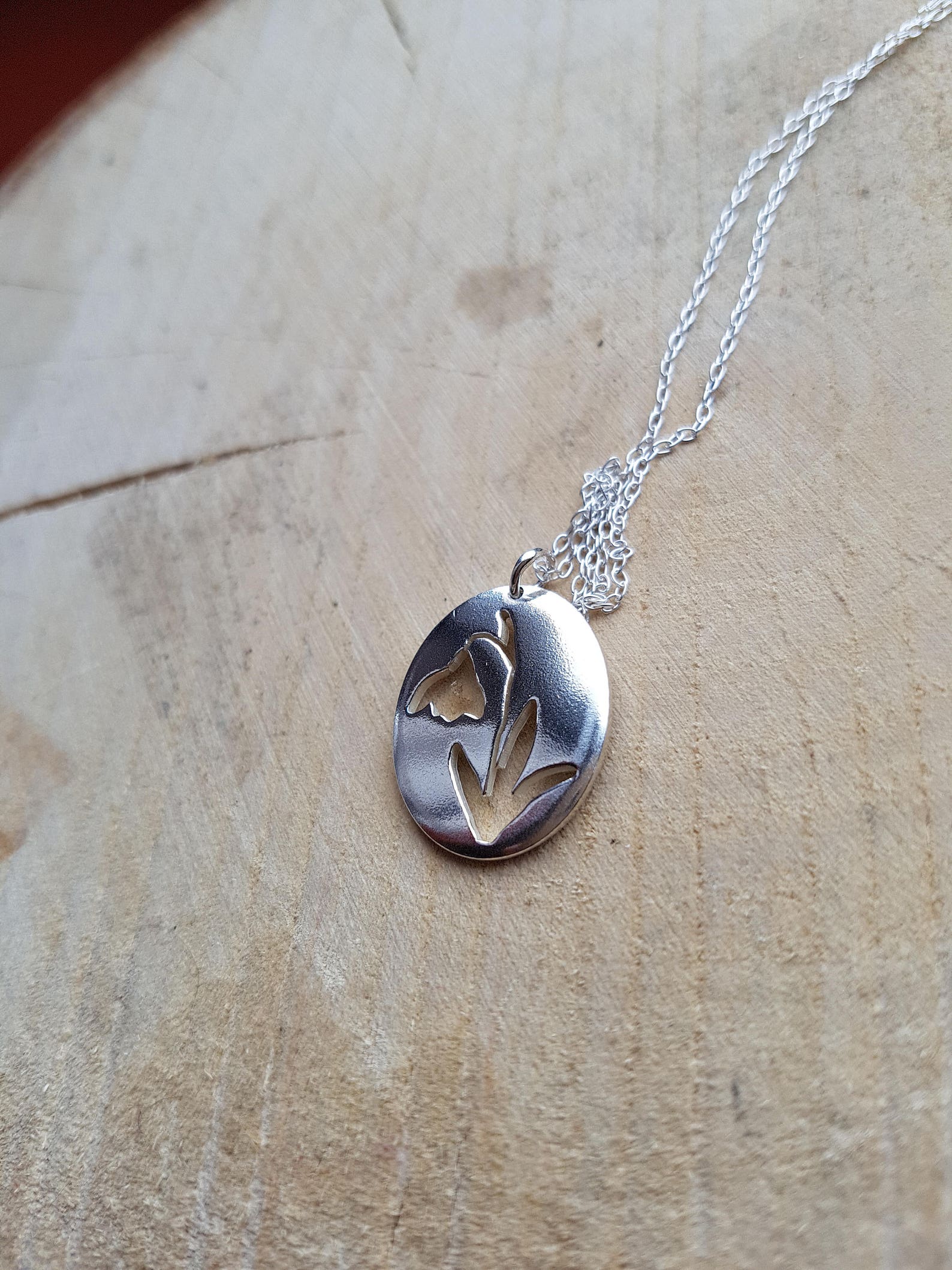 Snowdrop Necklace, Flower Necklace, Floral Pendant, Silver Necklace ...