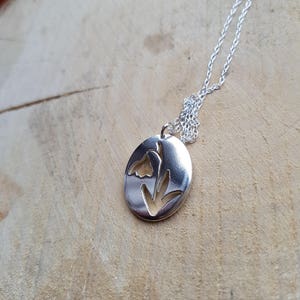 Snowdrop Necklace, Flower Necklace, Floral Pendant, Silver Necklace ...