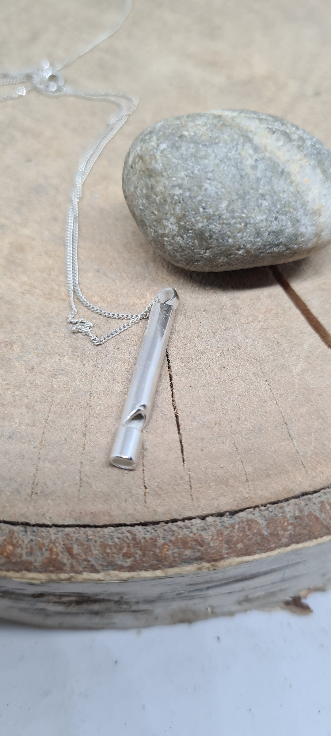 Sterling Silver Whistle Like Necklace, Silver Whistle Pendant, Music ...