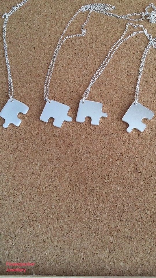 Jigsaw Silver Pendant Sterling Silver Jigsaw Best Friend - Etsy UK