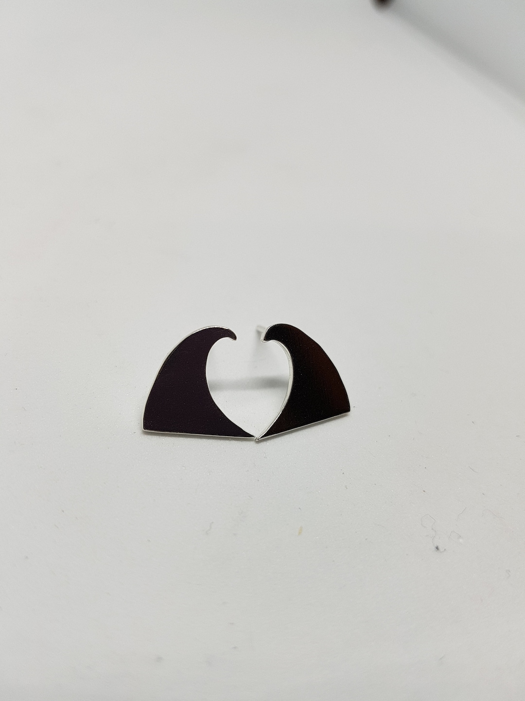 Wave Earrings Sterling Silver, Silver Wave Stud Earrings, Nautical Stud ...