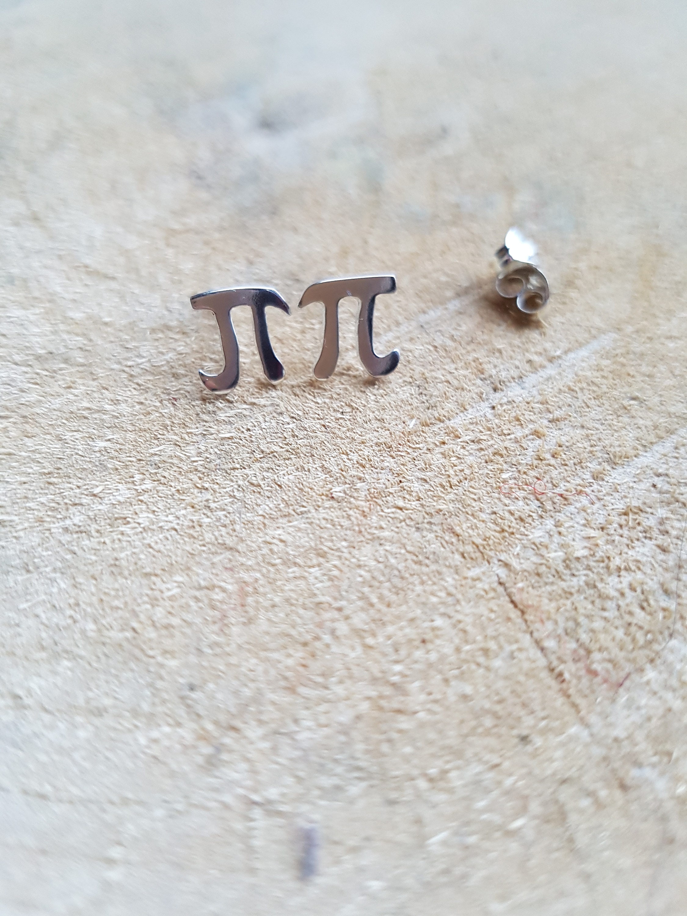 Pi Earrings Sterling Silver Pi Stud Earrings Math Jewellery Pi Symbol ...