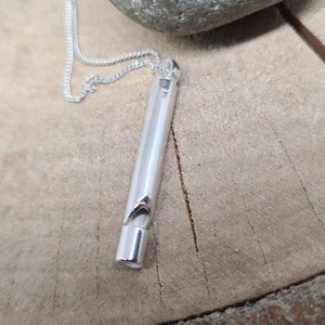 Sterling Silver Whistle Like Necklace, Silver Whistle Pendant, Music ...