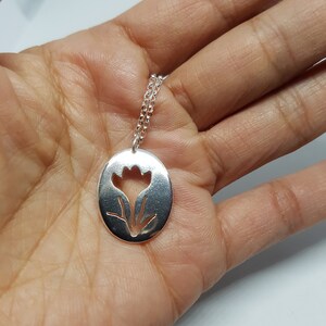 Crocus Flower Necklace, Sterling Silver Pendant, Spring Jewellery ...
