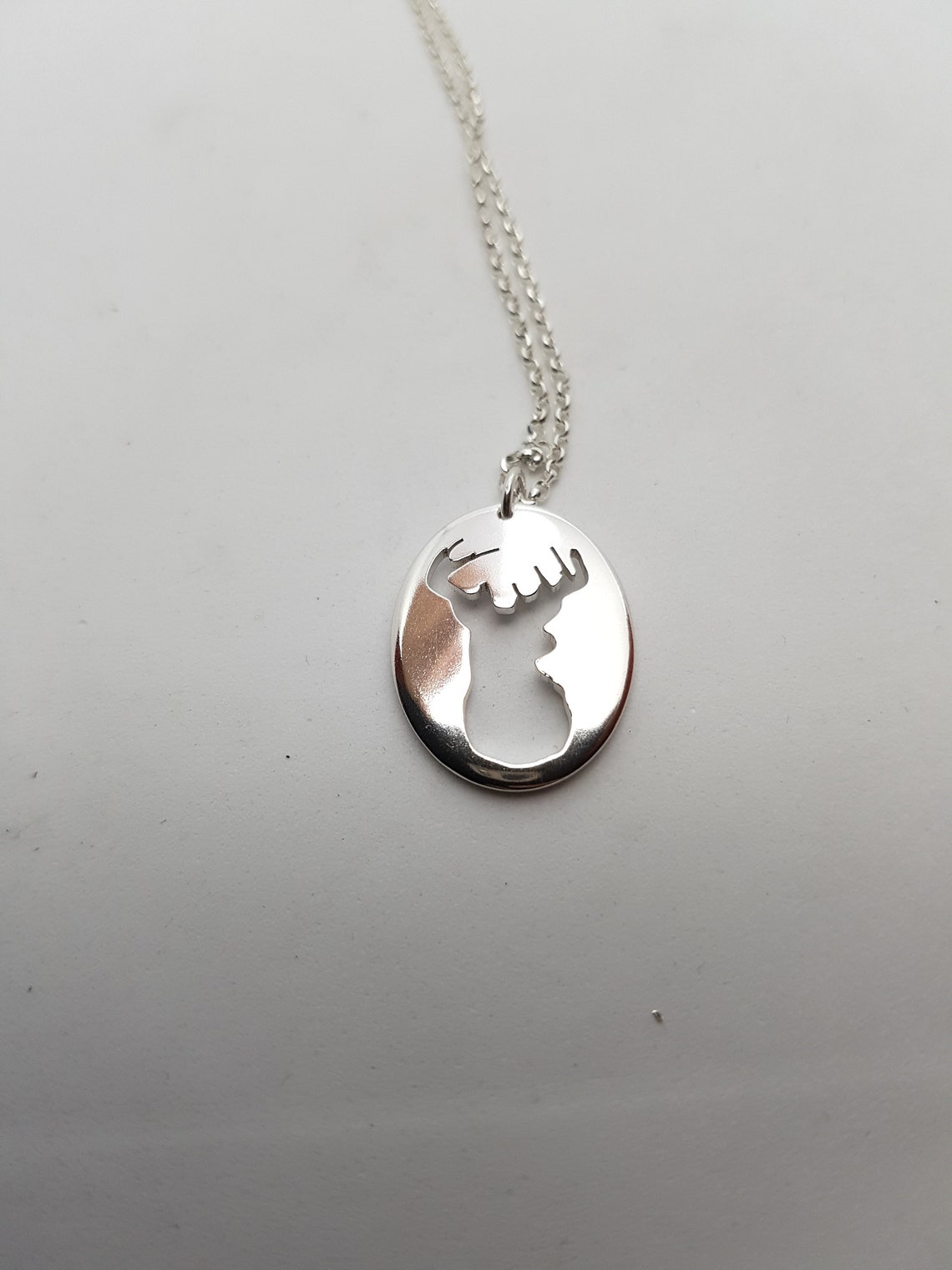 Stag necklace Stag Jewellery Silver Necklace Deer necklace | Etsy