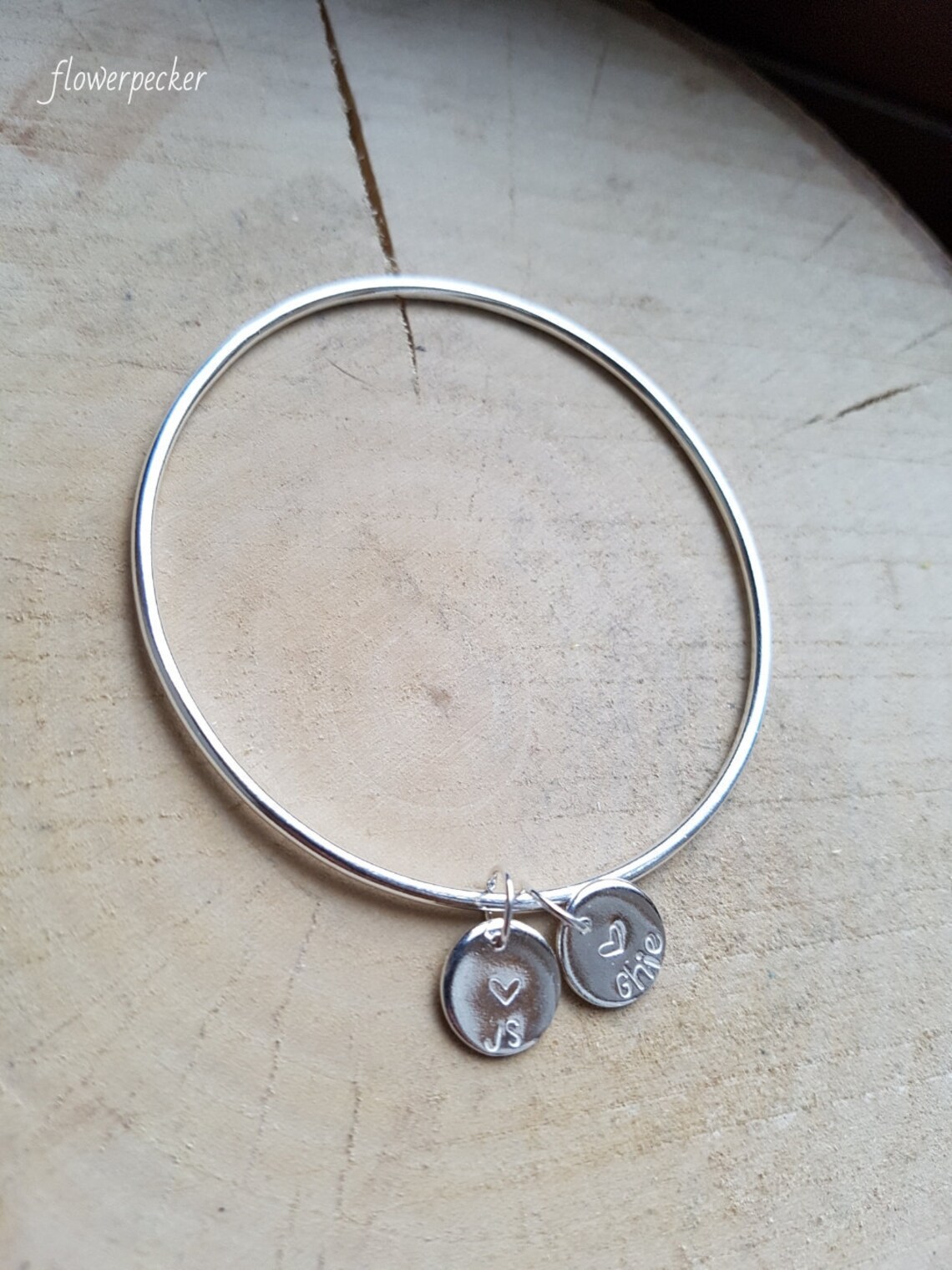 Charm Bangle Sterling Silver Bangle Bracelet Silver Bangle - Etsy UK