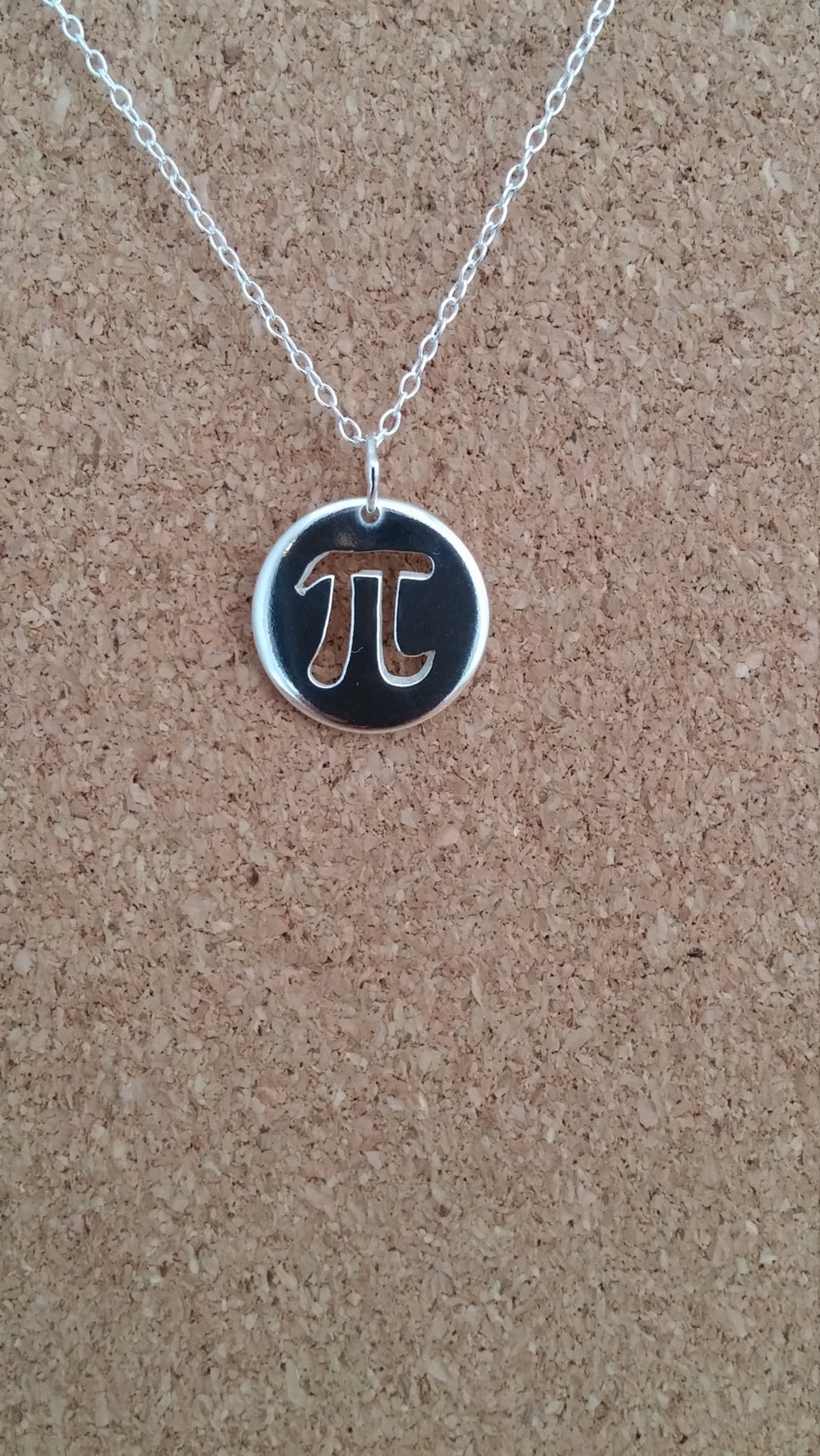 Sterling Silver Pi Necklace, Math Teacher Gift - Etsy