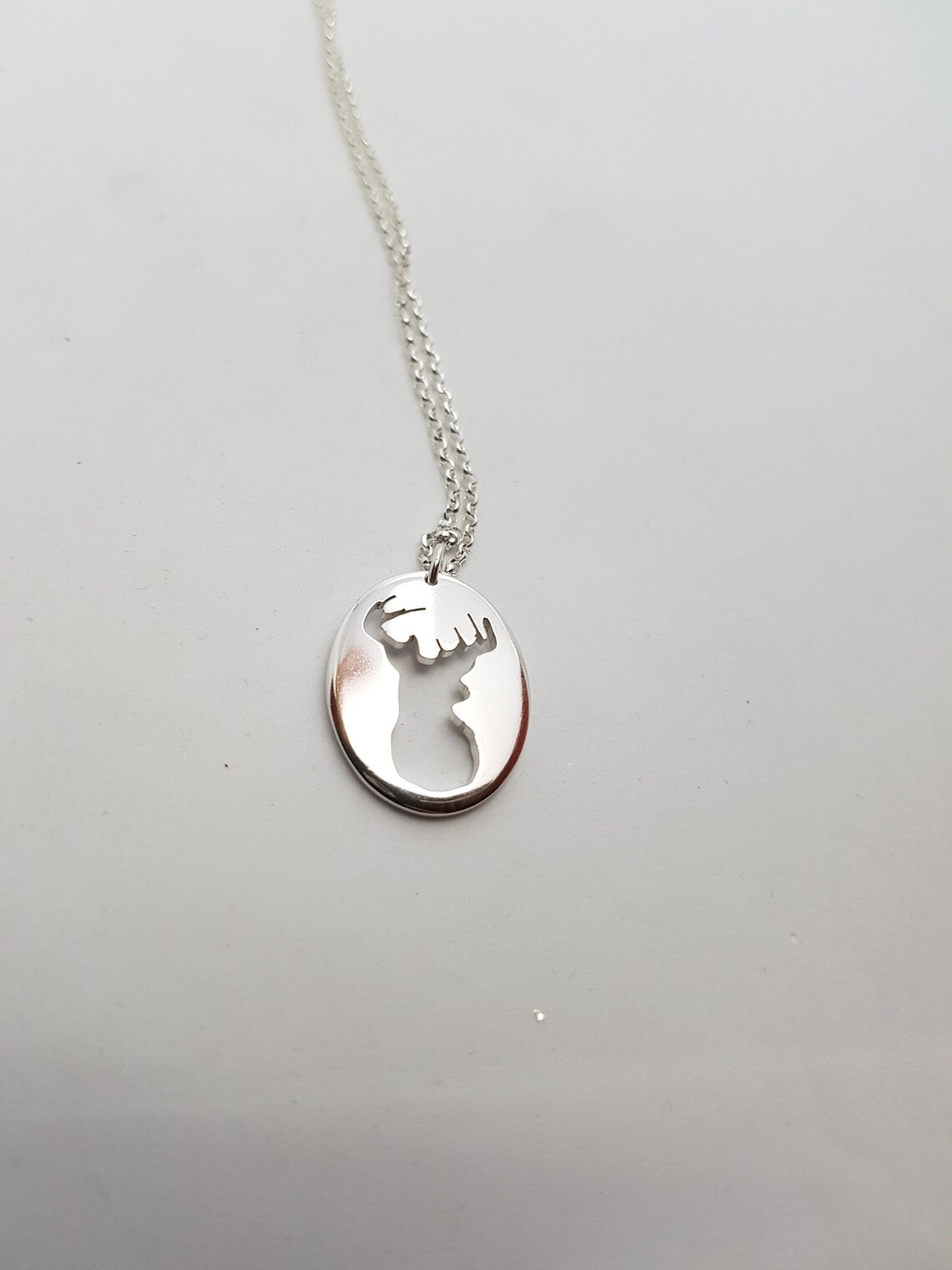 Stag necklace Stag Jewellery Silver Necklace Deer necklace | Etsy