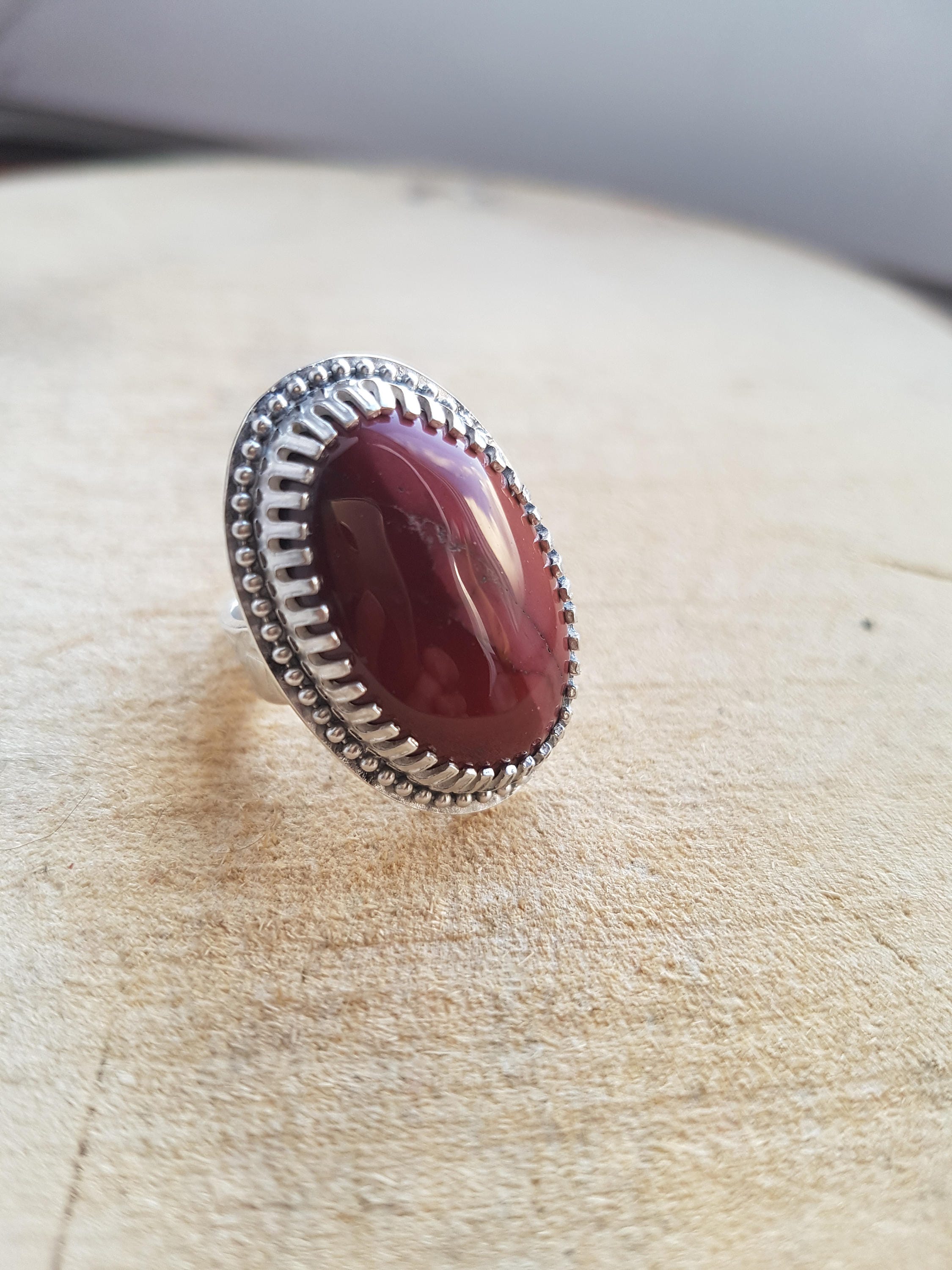 Mookaite Ring Sterling Silver Mookaite Gemstone Ring - Etsy UK
