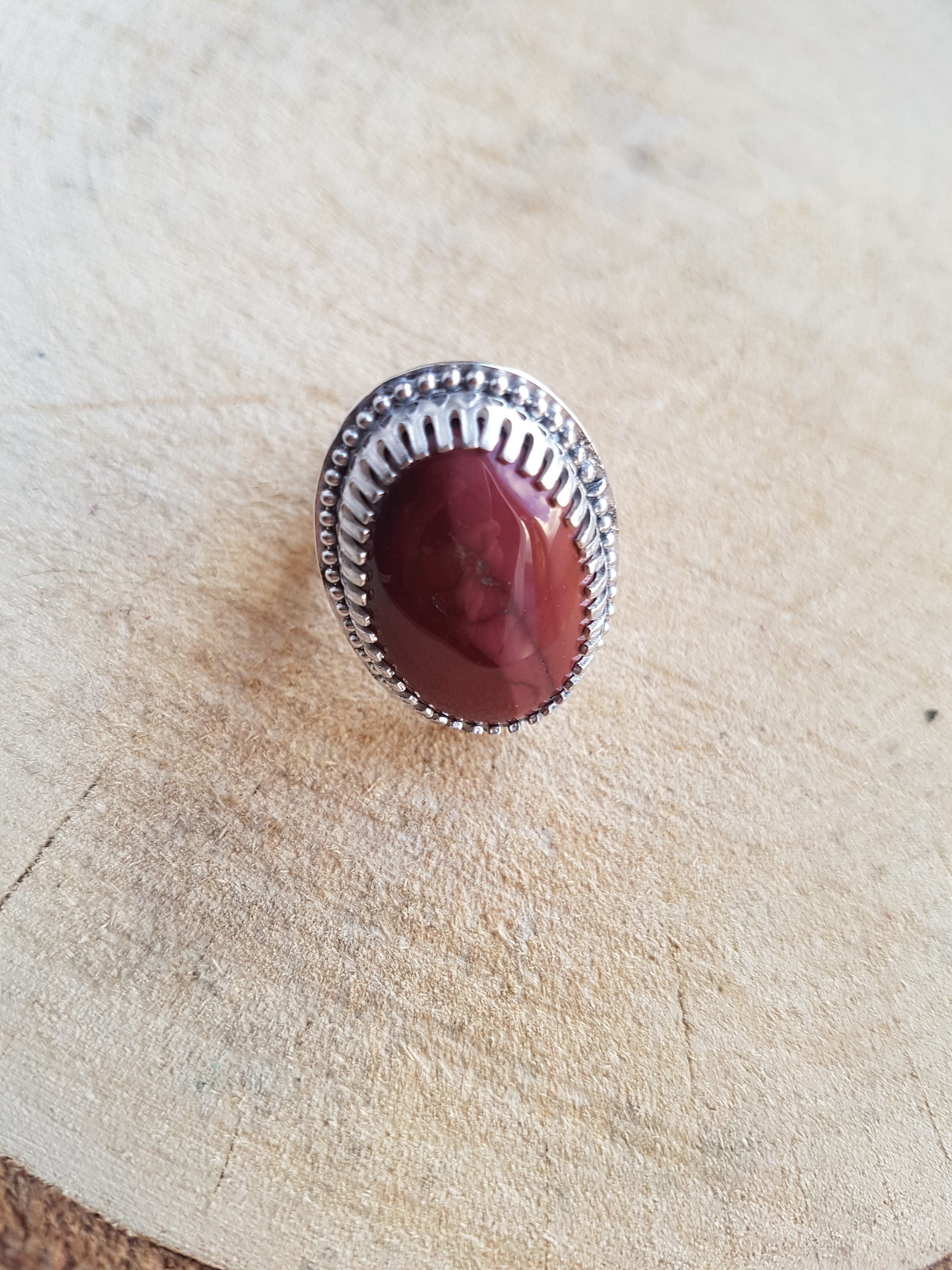 Mookaite Ring Sterling Silver Mookaite Gemstone Ring - Etsy UK