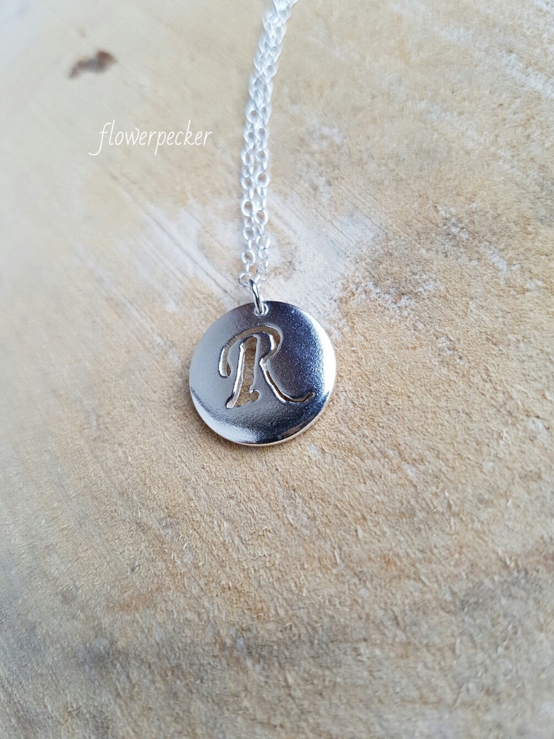 Letter R Necklace in Sterling Silver Initial Letter R - Etsy UK