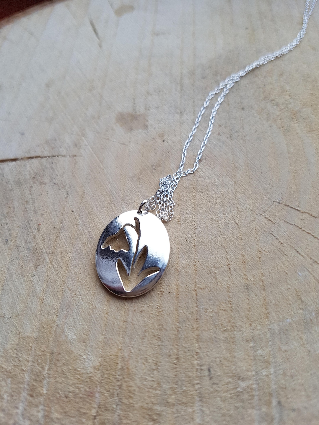 Snowdrop Necklace, Flower Necklace, Floral Pendant, Silver Necklace ...