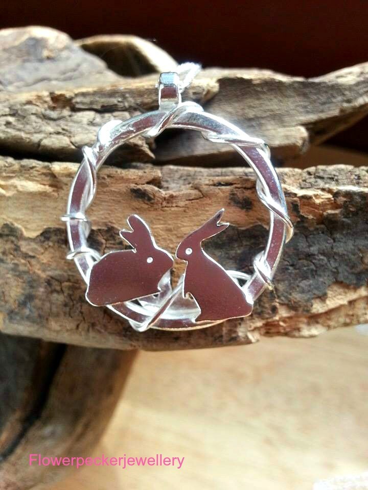 Bunny Pendant Rabbit Necklace Sterling Silver Rabbit Rabbit - Etsy UK