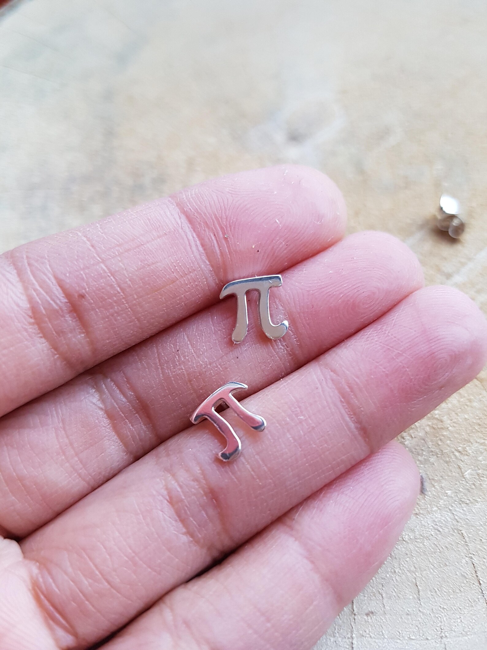 Pi Earrings Sterling Silver Pi Stud Earrings Math Jewellery Pi Symbol ...