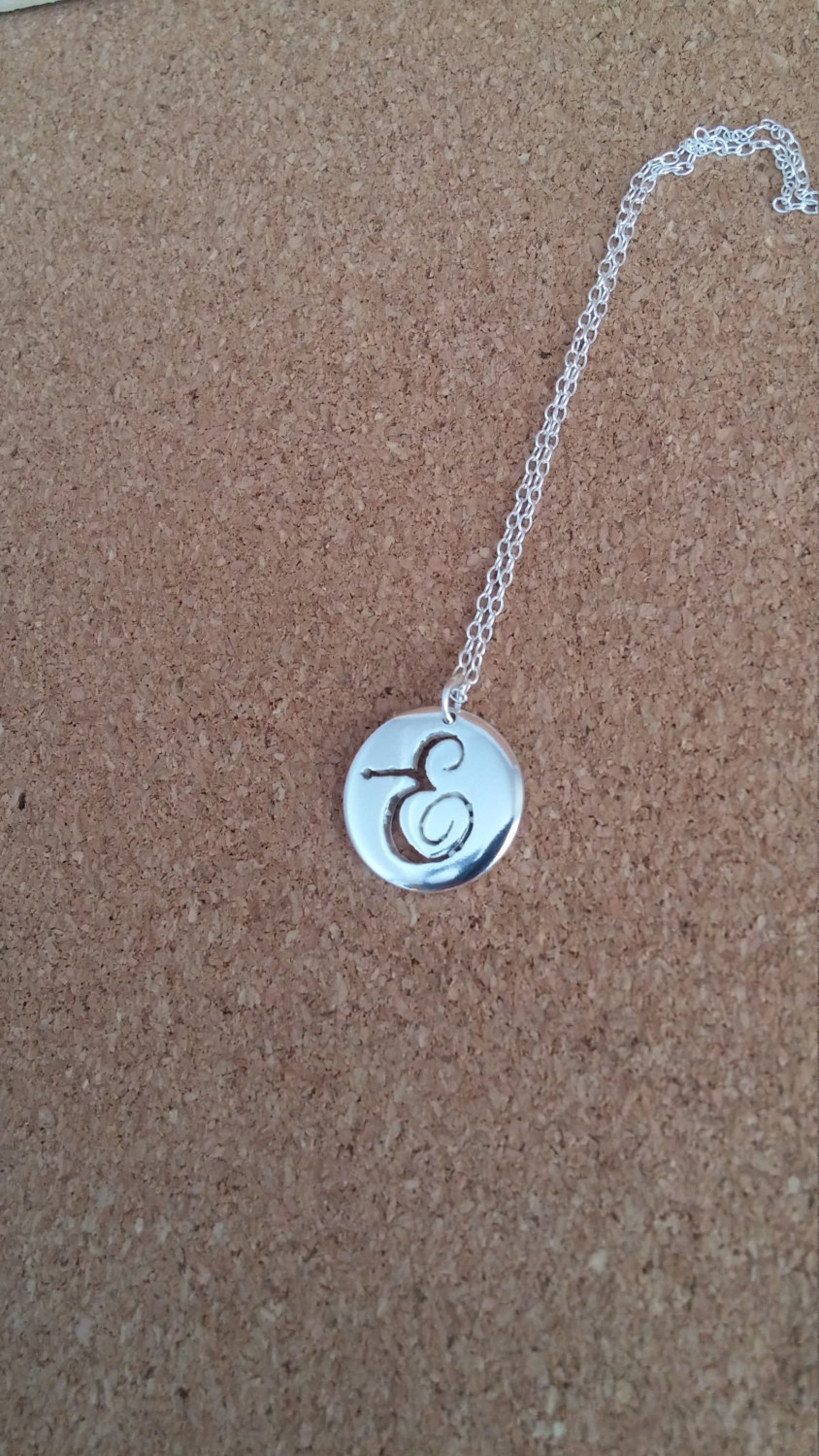 Letter E Sterling Silver Necklace: Personalized Initial Pendant - Etsy