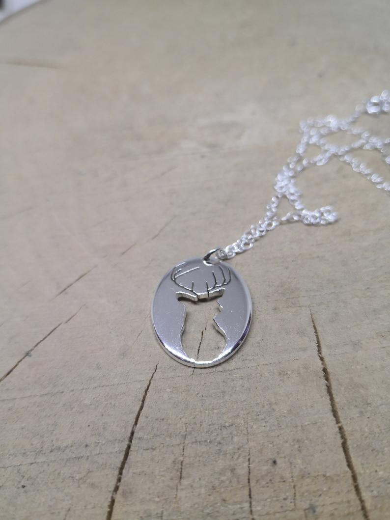 Stag Necklace Stag Jewellery Silver Necklace Deer Necklace - Etsy UK