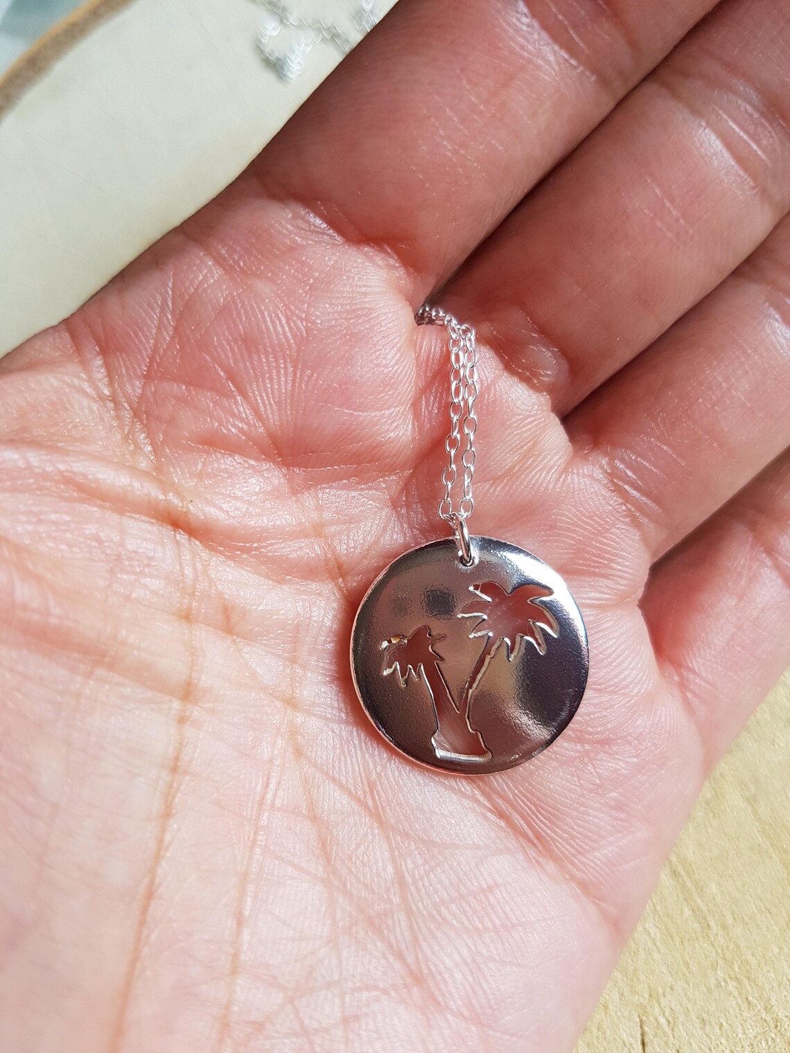 Palm Tree Necklace Palm Tree Pendant Summer Beach Jewellery - Etsy UK