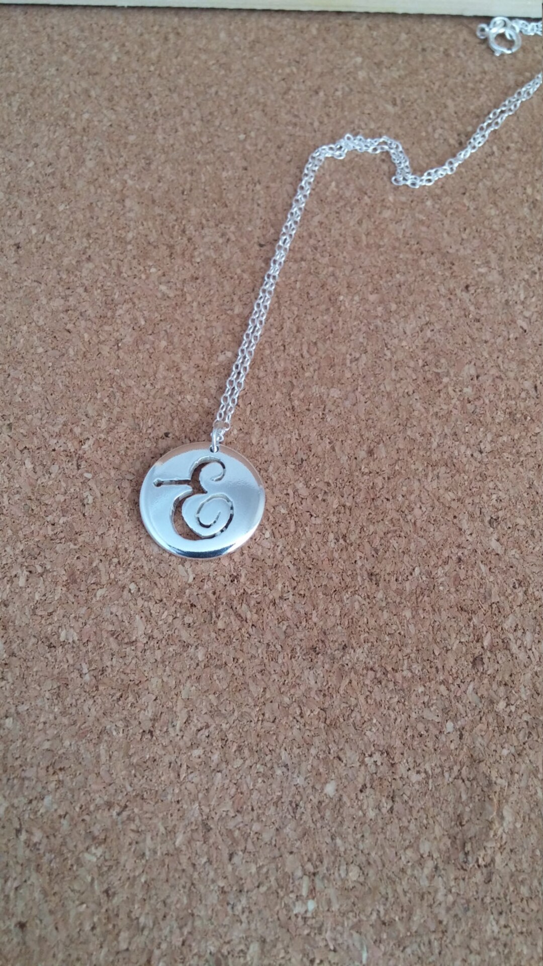 Letter E Sterling Silver Necklace: Personalized Initial Pendant - Etsy