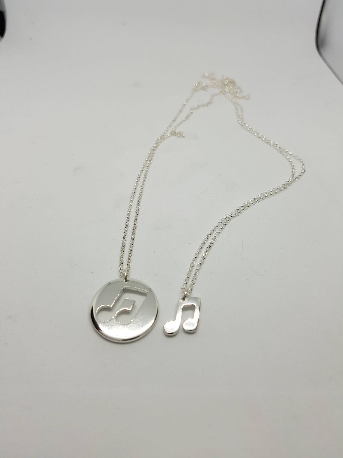 Music Note Necklace Silver Music Note Pendant Best Friend | Etsy UK