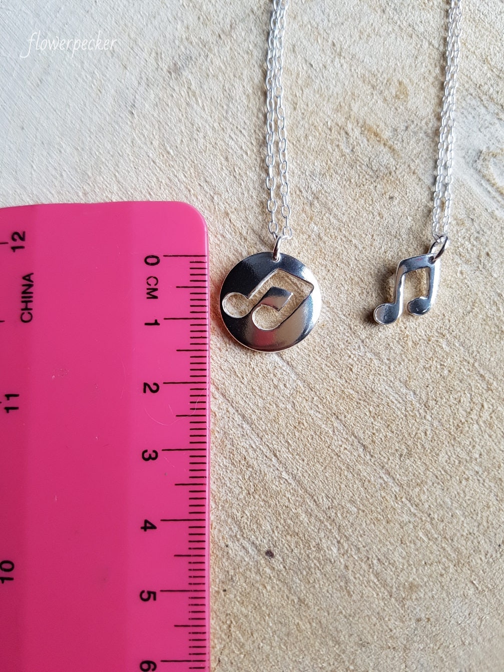 Music Note Necklace Silver Music Note Pendant Best Friend - Etsy UK