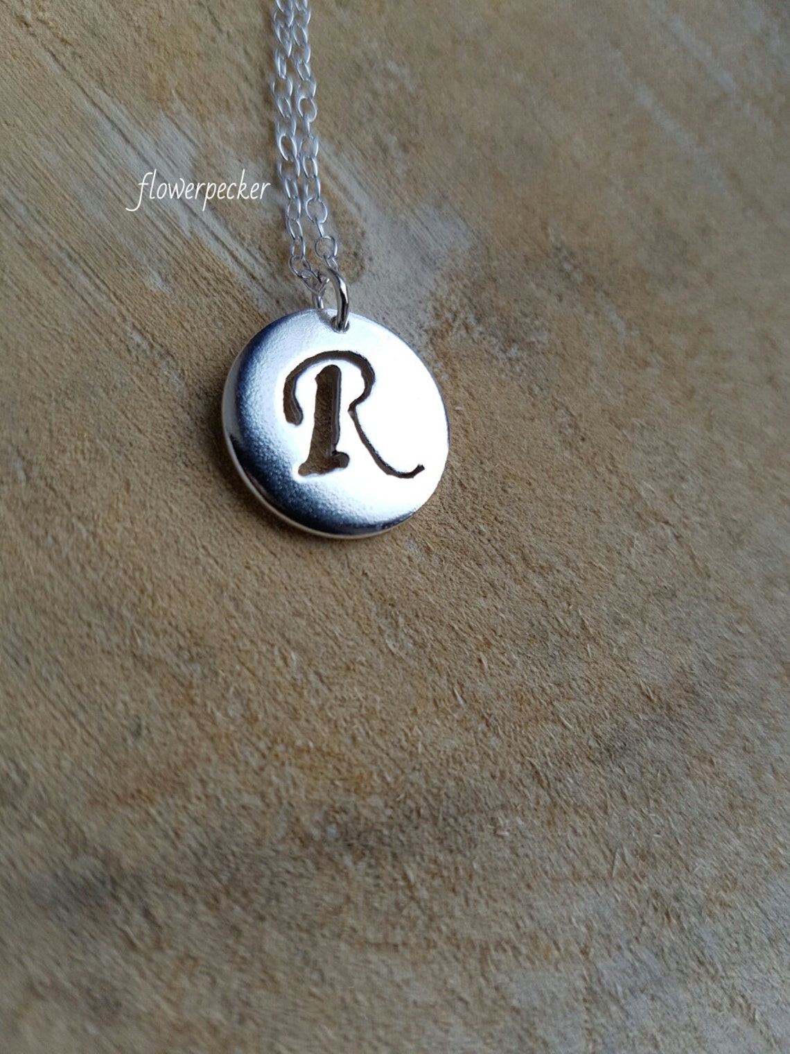 Letter R Necklace in Sterling Silver Initial Letter R - Etsy UK