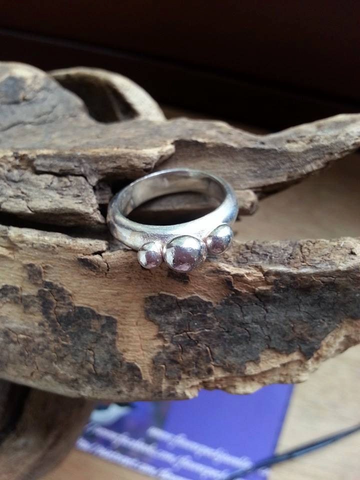 Pebble Ring Recycled Silver Ring Granulated Ring Band Ring | Etsy