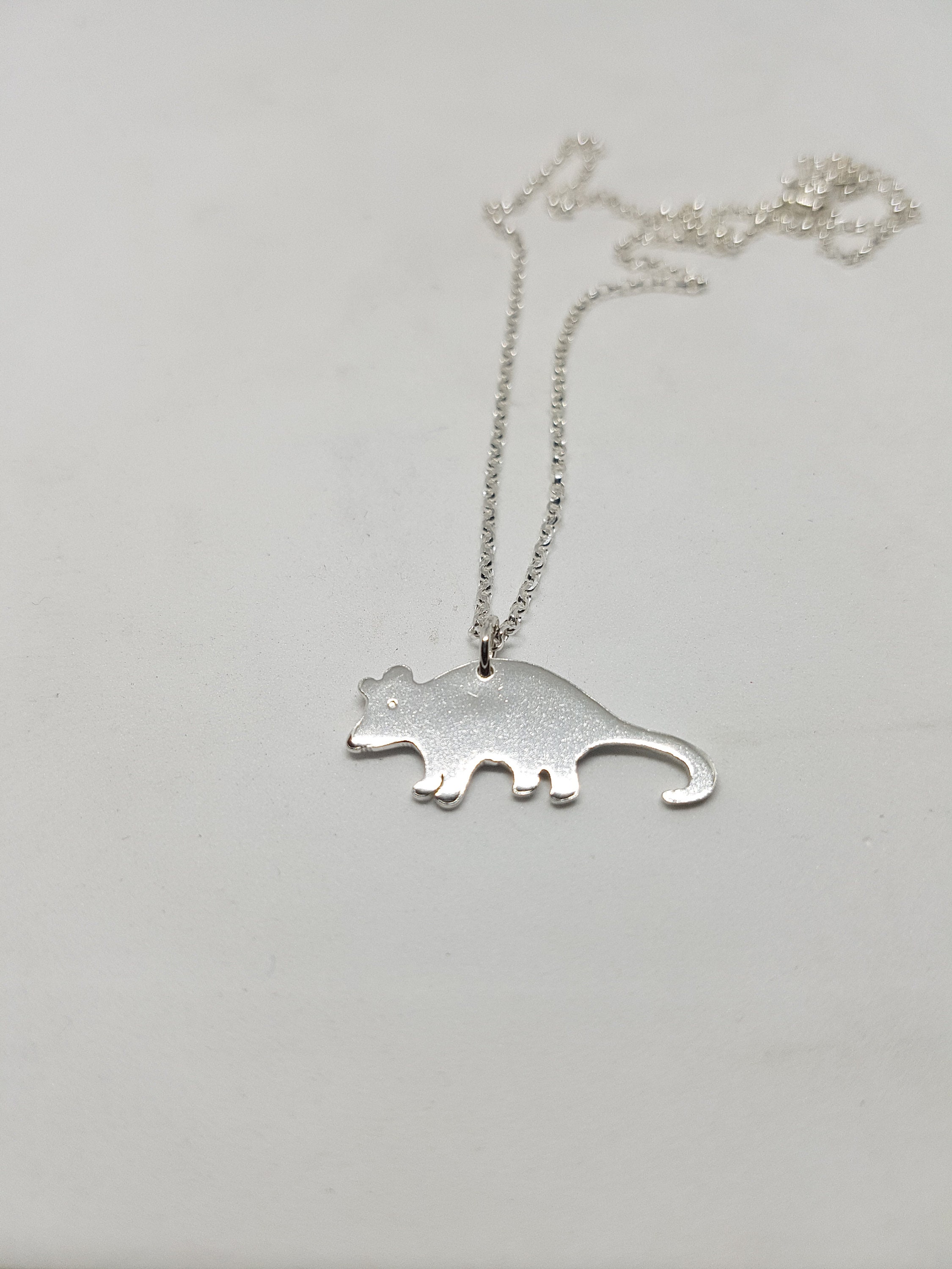 Opossum Necklace in Sterling Silver, Animal Jewellery - Etsy