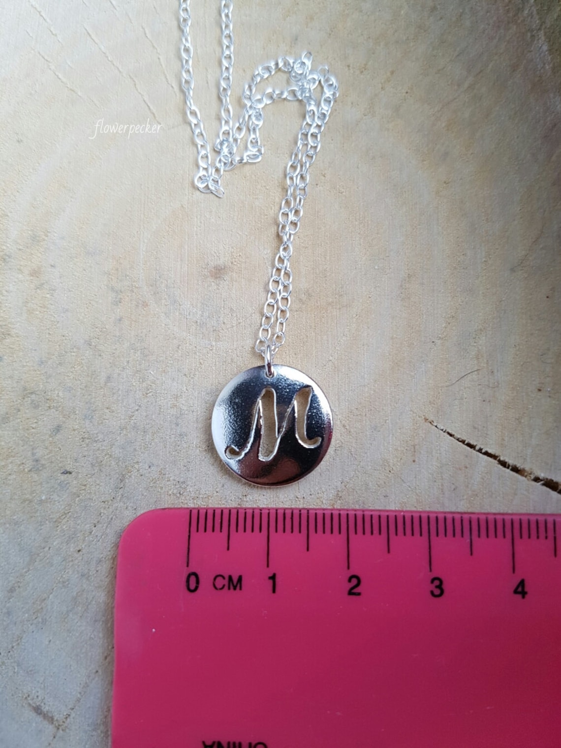 Letter M Silver Necklace Pendant Name Jewellery Letter M - Etsy