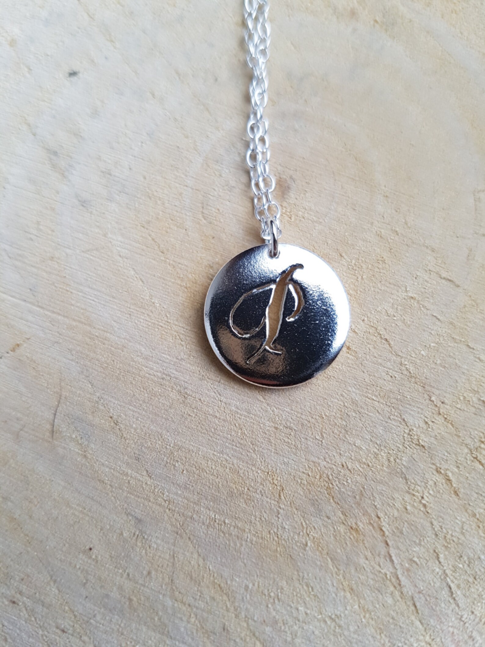 P Initial Silver Necklace Pendant Monogram Personalised Jewellery ...