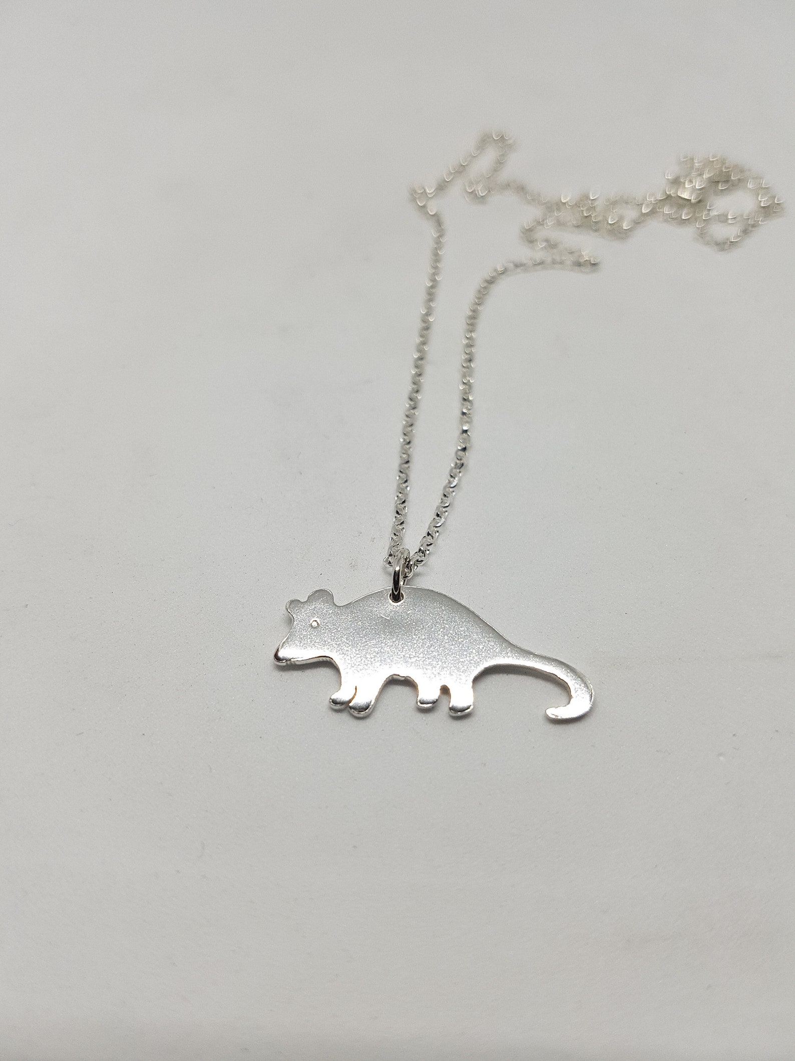 Opossum Necklace in Sterling Silver, Animal Jewellery - Etsy