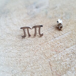 Pi Earrings Sterling Silver Pi Stud Earrings Math Jewellery Pi Symbol ...