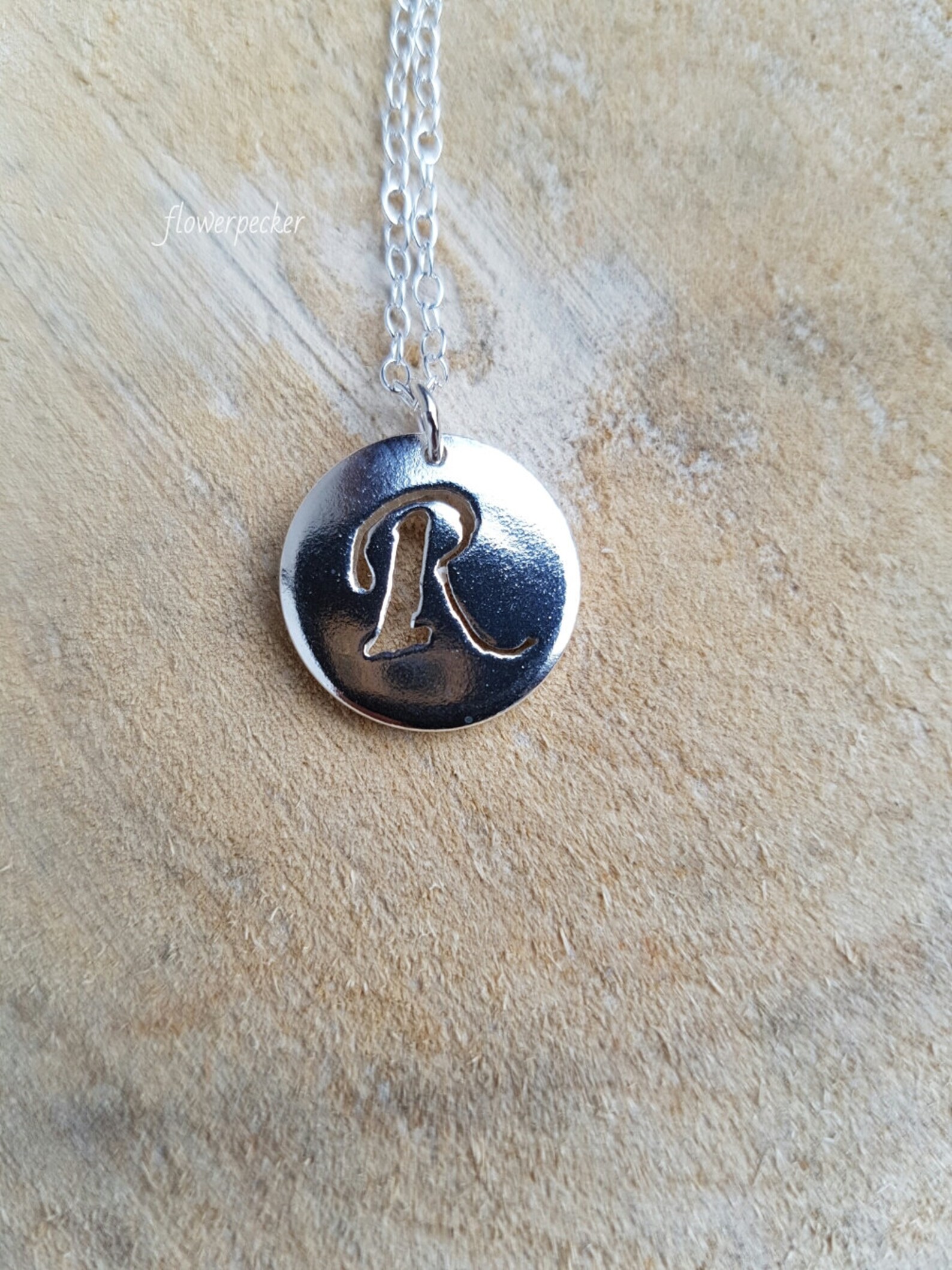 Letter R Necklace in Sterling Silver Initial Letter R - Etsy UK