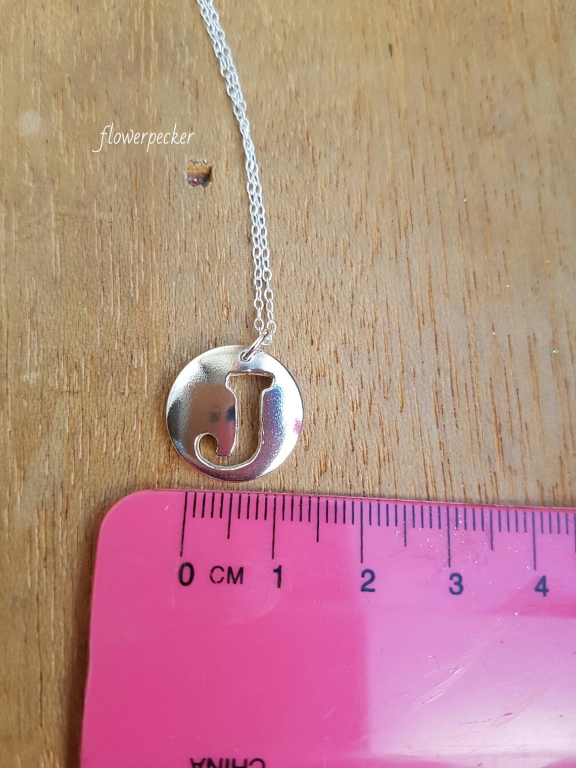 Letter J Necklace in Sterling Silver Personalised Silver - Etsy
