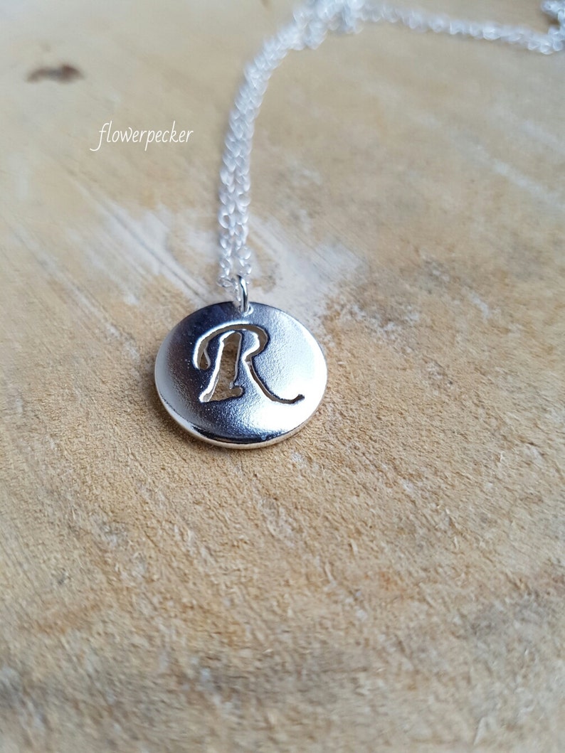Letter R Necklace in Sterling Silver Initial Letter R - Etsy UK