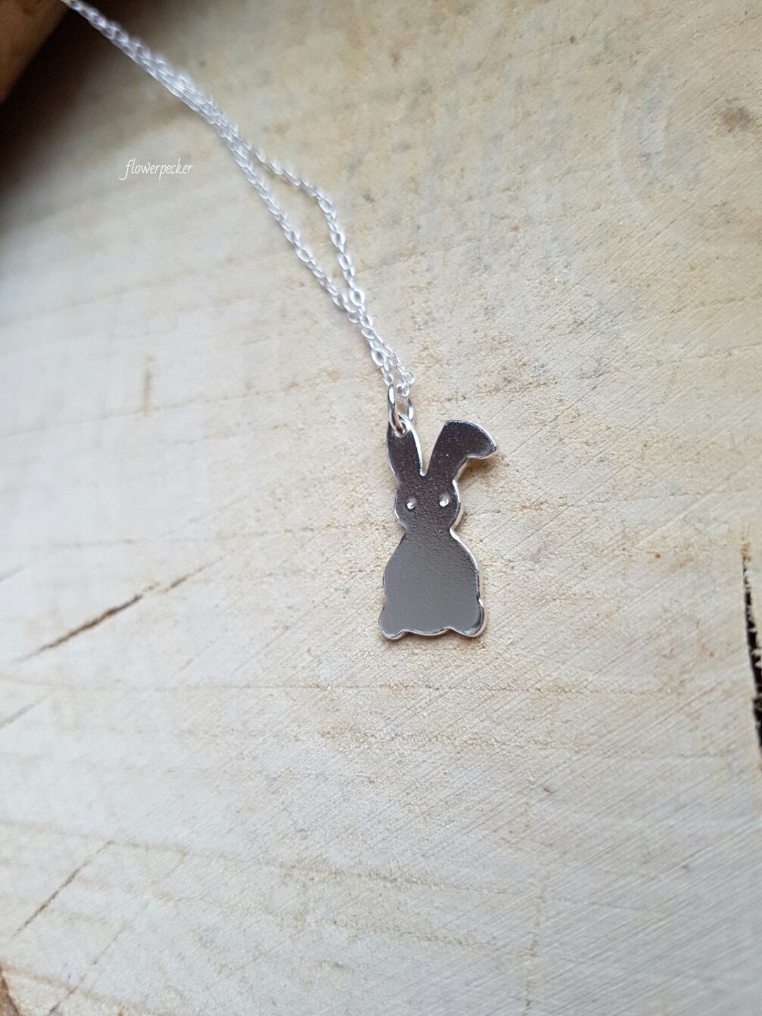 Sterling Silver Rabbit Necklace: Handmade Bunny Pendant, Woodland ...