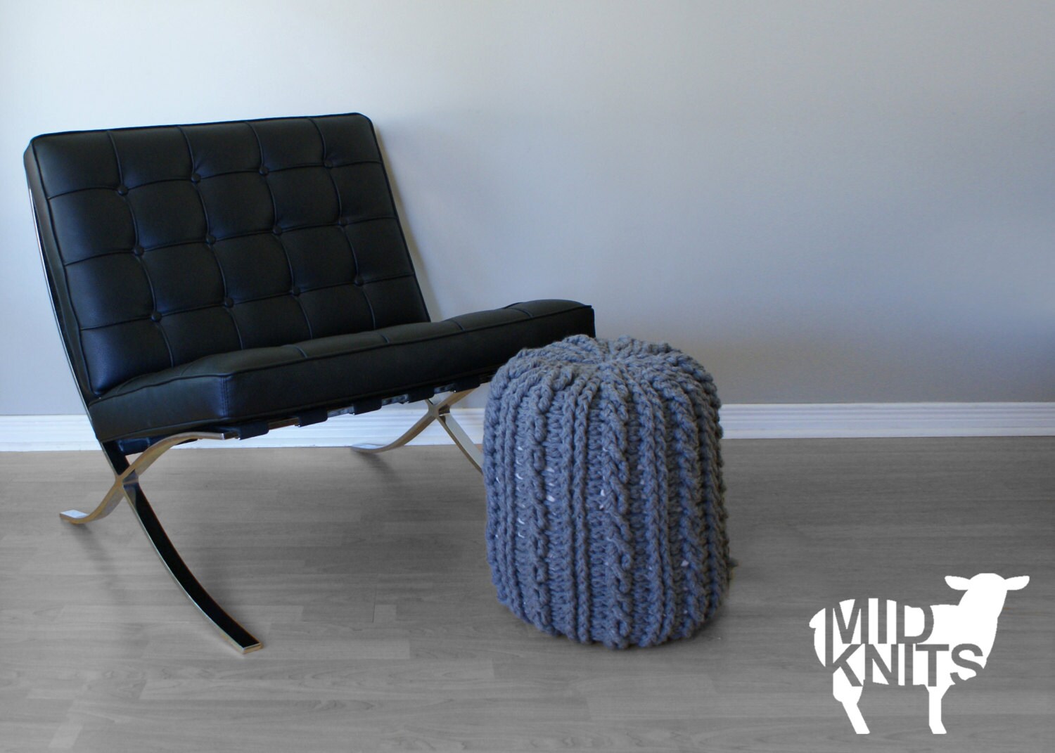 DIY Crochet PATTERN - Crochet Cable Footstool Size: 13" Diameter X 17 ...