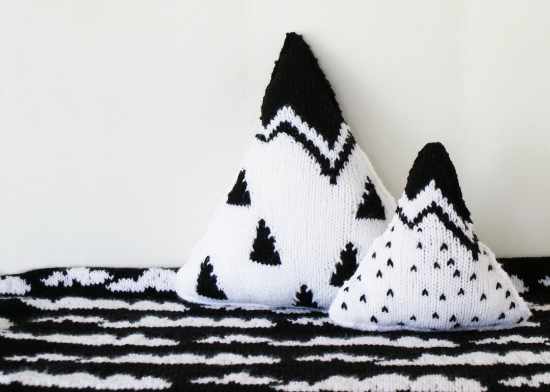 DIY Knitting PATTERN - Mountain Range Pillows - 16" Tall and 10" Tall ...